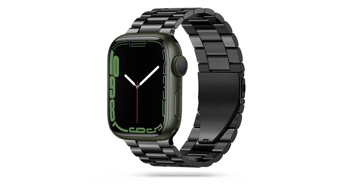 Metalni remen za sat Apple Watch 4 / 5 / 6 / SE 44mm "Stainless" - crni ...