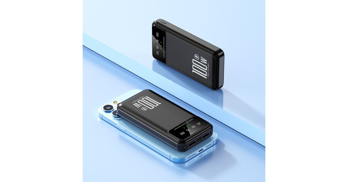 Power bank BatteryBoost snage 100W i kapaciteta 20000 mAh - dot black ...