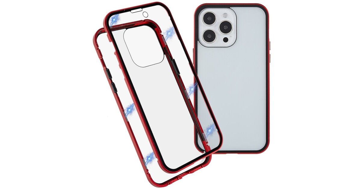 Magnetna Full-body maska "Stronghold" za iPhone 16 Pro - crvena - gizzmo.hr