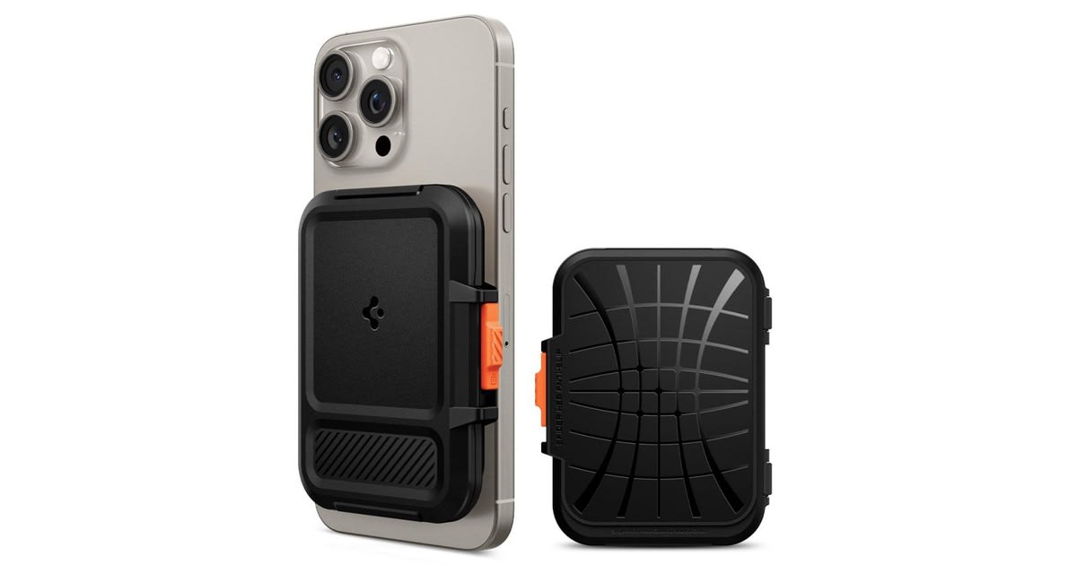 Univerzalni magnetni džep za kartice Spigen Lock Fit MagSafe - crni - gizzmo....